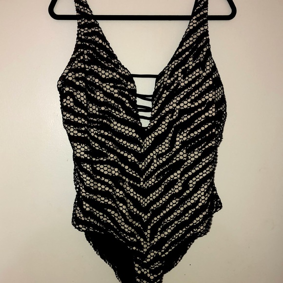 Swimsuits For All | Swim | Chocolate Browncream And Black Mesh Netted ...
